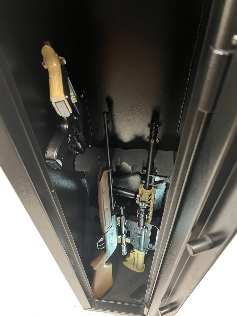 Gun Safe Rifle Cabinet with Quick Access Biometric Lock and Backup Keys